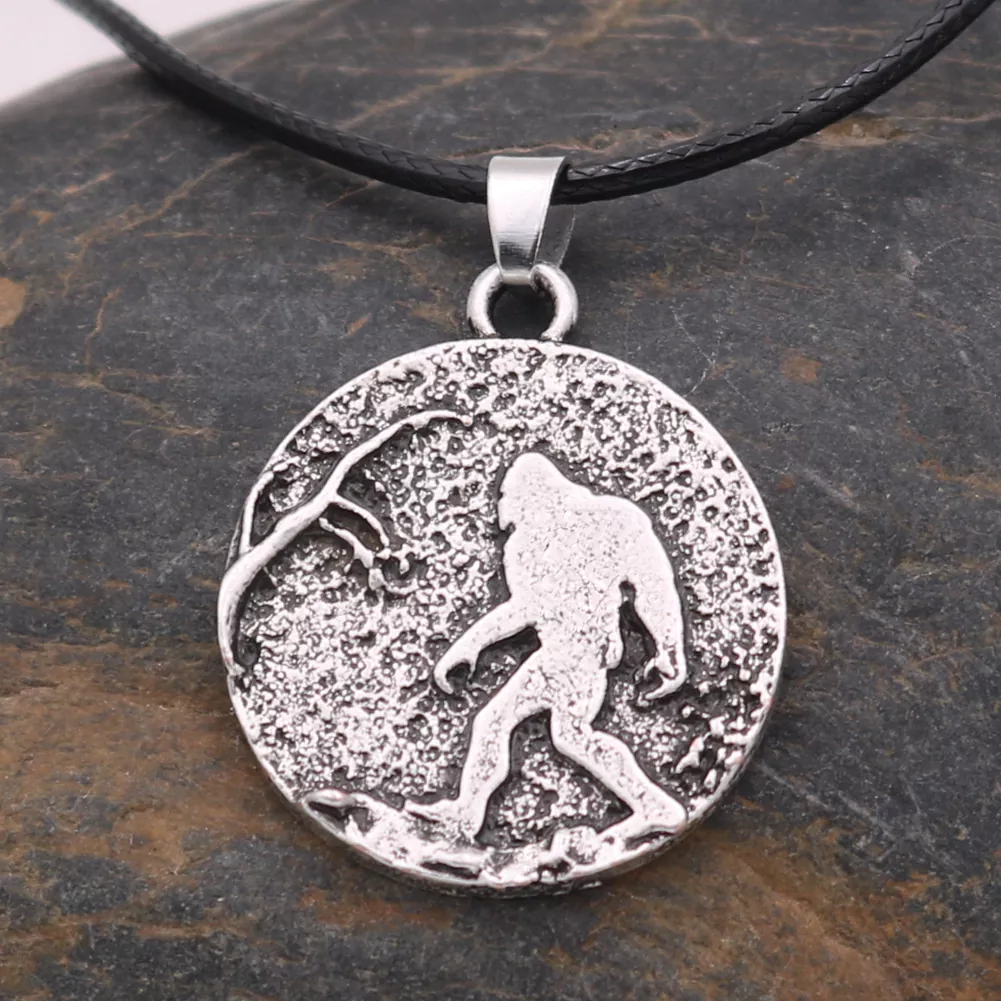 Minimalist Bigfoot in the Mountain Sasquatch Charm Pendant Necklace ...