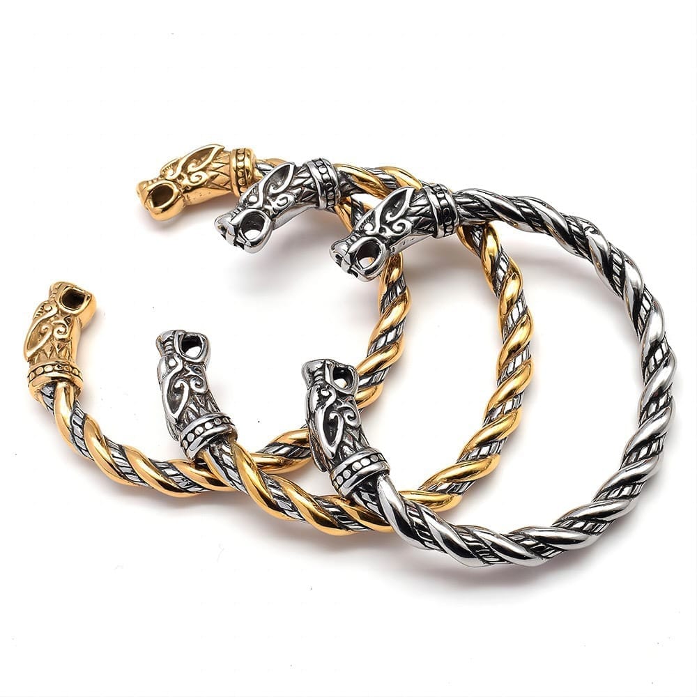 Mens Viking Wolf Nordic Scandinavian Designer Inspired Gold Plated ...