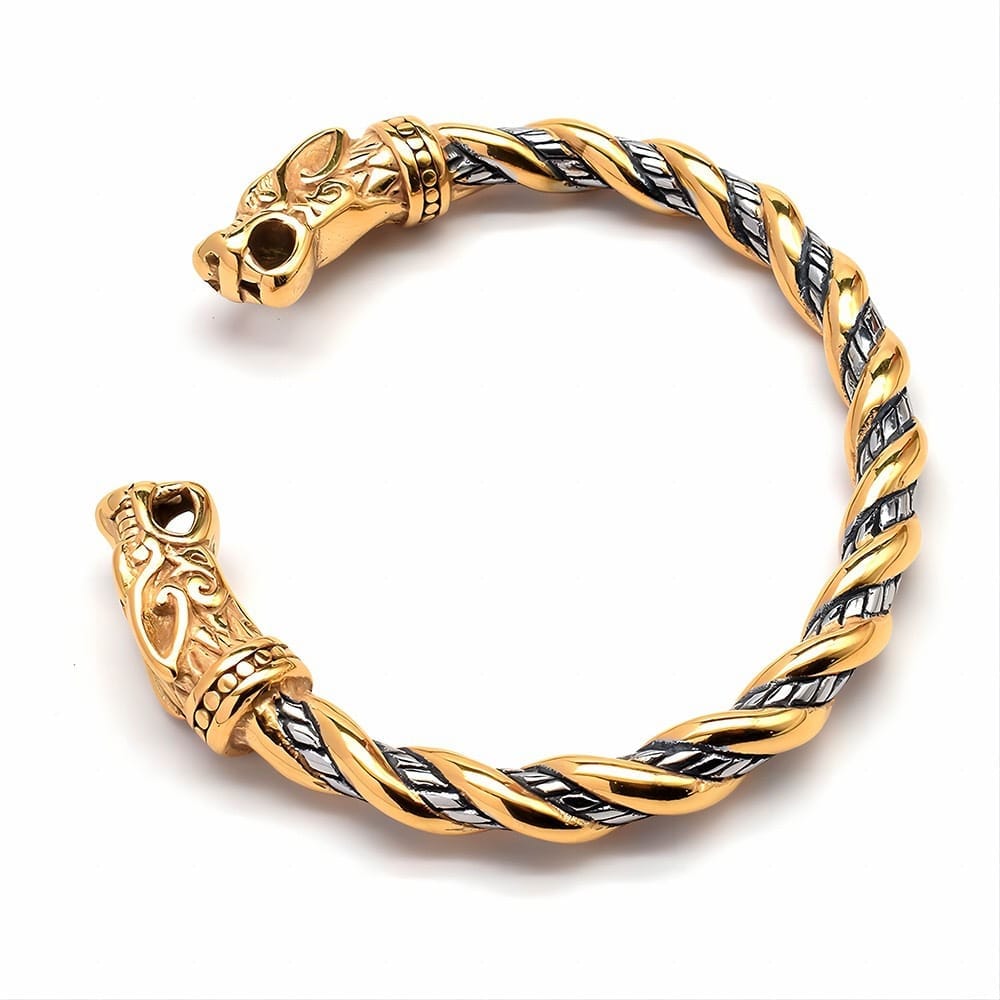 Mens Viking Wolf Nordic Scandinavian Designer Inspired Gold Plated ...