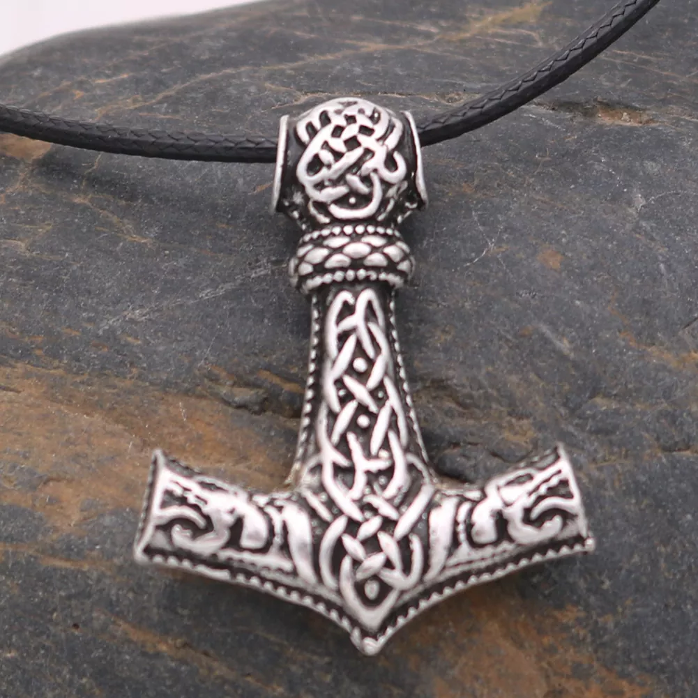 Norse Viking Thor's Hammer Mjolnir Pendant Necklace Scandinavian Amulet ...
